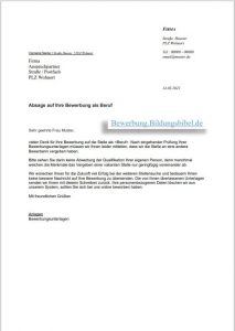 Bewerbungsabsage Vorlage für Word & PDF, Info zu AGG