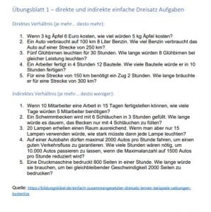 Einfacher & zusammengesetzter Dreisatz lernen, Beispiele & Übungen kostenlos